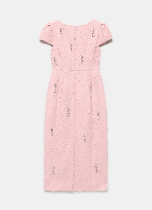 Mint Velvet Embellished Jacquard Midi Dress