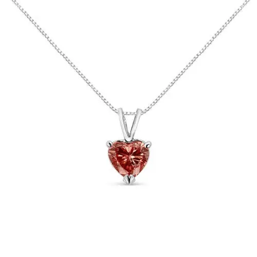 HAUS OF BRILLIANCE Igi 14k Gold 1 Ct Lab Grown Heart Diamond Pendant Necklace - White