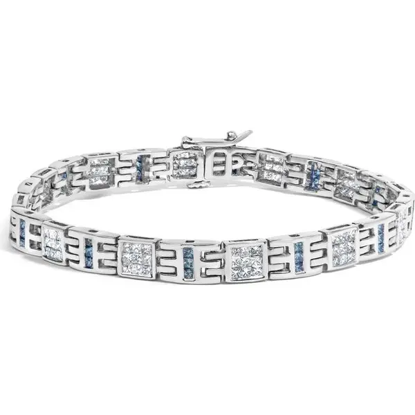 HAUS OF BRILLIANCE 14k Gold 3.00 Cttw Princess-cut Diamond Link Bracelet - White