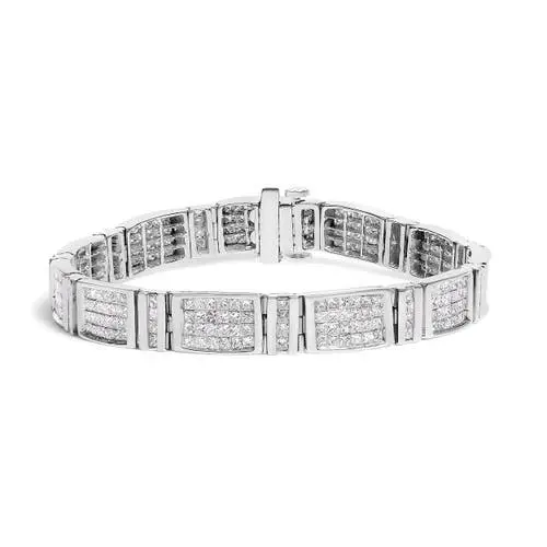 HAUS OF BRILLIANCE 14k Gold 7.0 Cttw Diamond Rectangular Link Tennis Bracelet - White