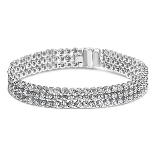 HAUS OF BRILLIANCE 18k Gold 5.00 Cttw Diamond Link Tennis Bracelet - White