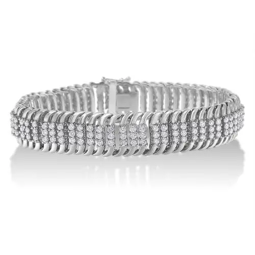 HAUS OF BRILLIANCE 14k Gold 5.0cttw Diamond Tennis Bracelet - White
