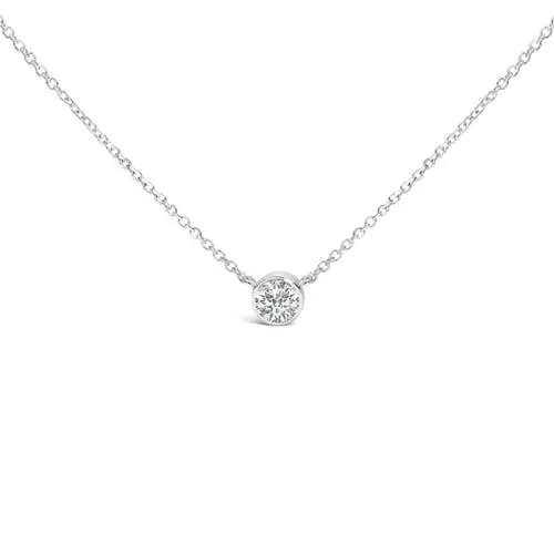 HAUS OF BRILLIANCE 14k Gold 1.00 Cttw Lab-grown Diamond Solitaire Pendant Necklace - White