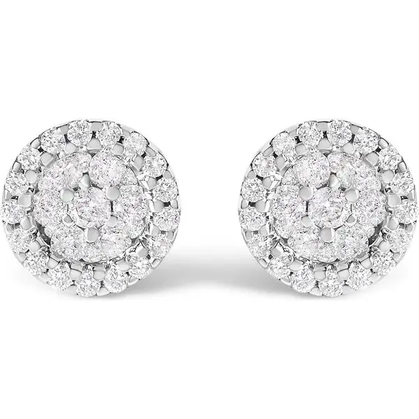HAUS OF BRILLIANCE 14k Gold 1/2 Ct Diamond Stud Earrings - White