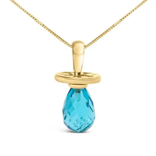 HAUS OF BRILLIANCE 14k Gold And Quartz Pacifier Pendant Necklace - Yellow
