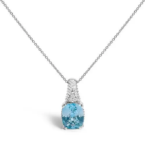 HAUS OF BRILLIANCE Topaz And Diamond Accent Pendant Necklace - White