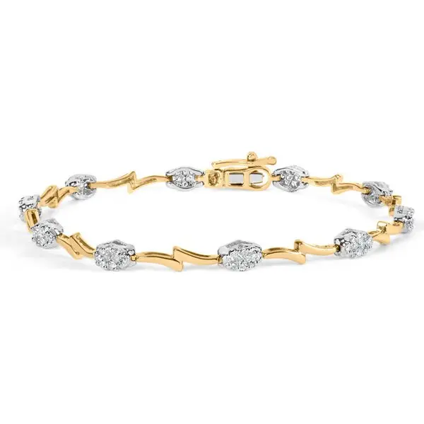 HAUS OF BRILLIANCE 10k Gold 1.00 Cttw Diamond Link Bracelet - Yellow