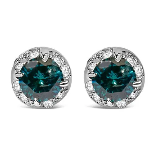 HAUS OF BRILLIANCE 14k Gold Diamond Stud Earrings - White