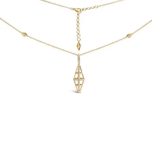 HAUS OF BRILLIANCE 14k Gold 1.0 Cttw Diamond Double Pyramid Pendant Necklace - Yellow