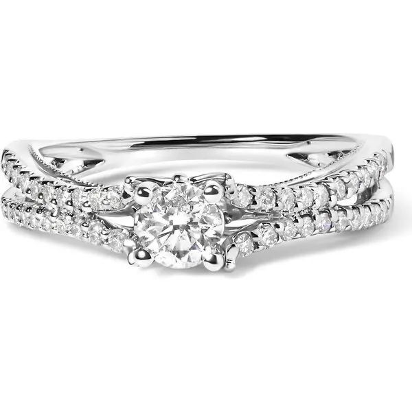 HAUS OF BRILLIANCE 14k Gold 5/8 Cttw Diamond Engagement Ring - White
