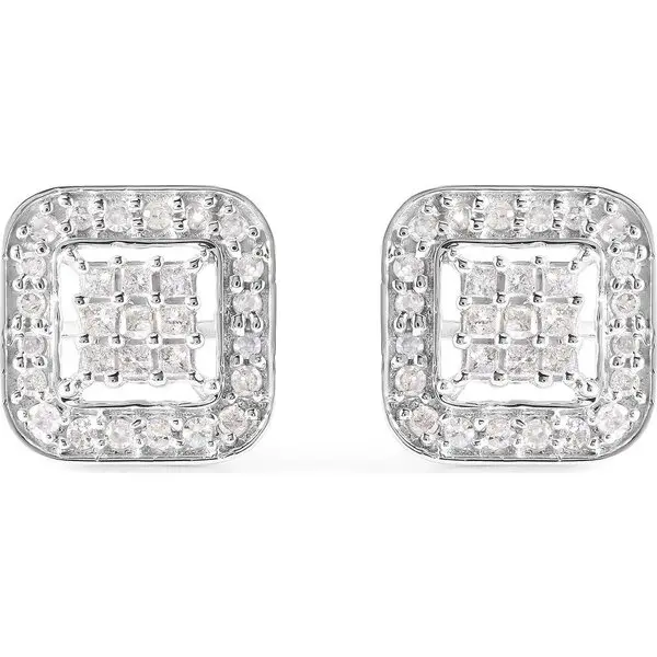 HAUS OF BRILLIANCE 10k Gold 5/8 Cttw Diamond Stud Earrings - White