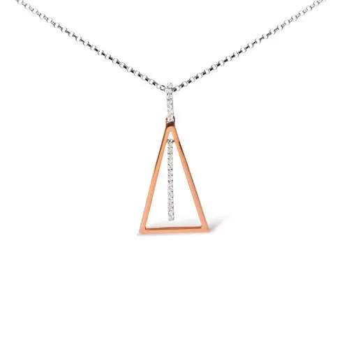 HAUS OF BRILLIANCE 14k Rose And Gold 0.13 Cttw Diamond Windchime Pendant Necklace - White