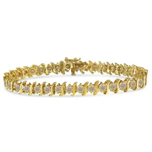 HAUS OF BRILLIANCE 10k Gold-plated Diamond Bracelet - Yellow