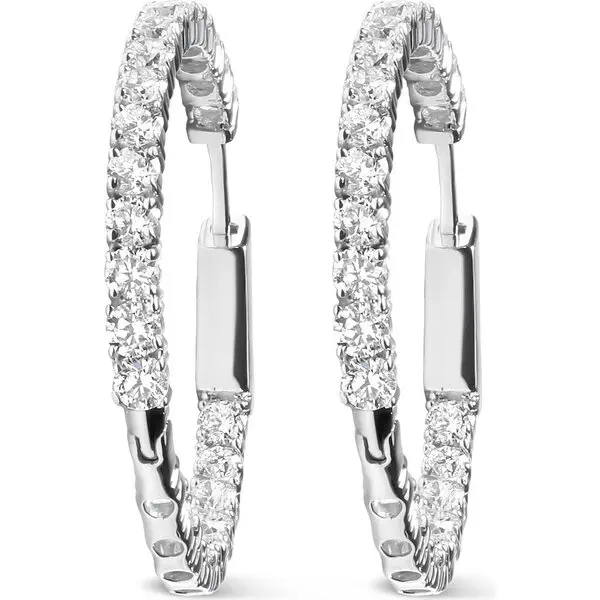 HAUS OF BRILLIANCE 14k Gold 3.00 Ct. Lab Grown Diamond Hoop Earrings - White