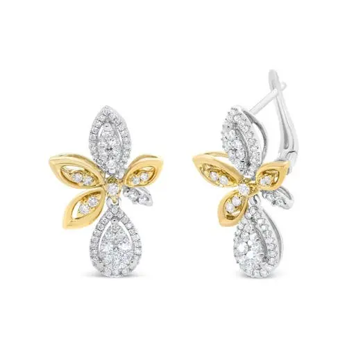 HAUS OF BRILLIANCE 14k Gold 1.00 Cttw Diamond Dangle Drop Earrings - Yellow
