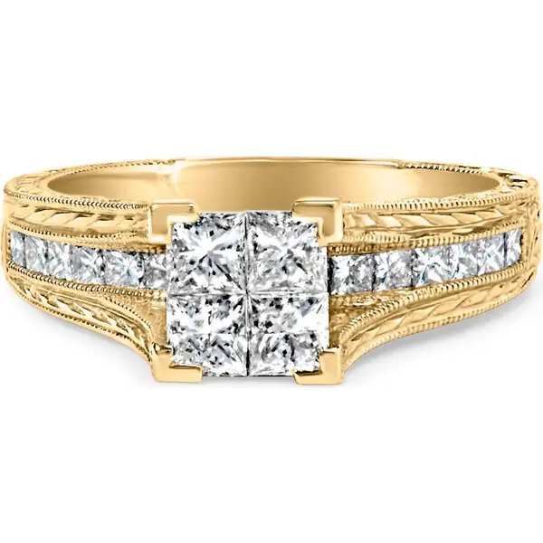 HAUS OF BRILLIANCE 14k Gold 1.0 Cttw Princess Cut Diamond Ring - Yellow