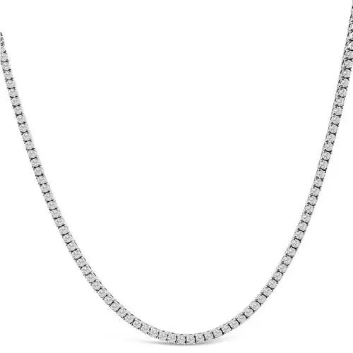 HAUS OF BRILLIANCE 14k Gold 10 3/4 Cttw Lab Grown Diamond Tennis Necklace - White