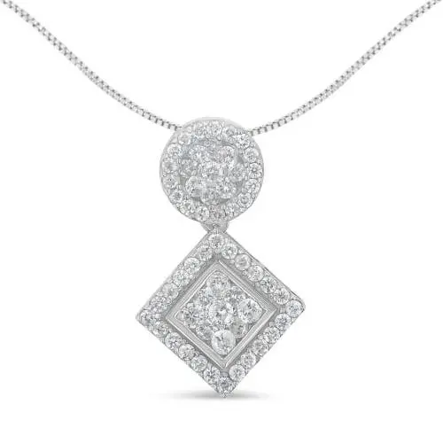 HAUS OF BRILLIANCE 14k Gold 1 Cttw Diamond Pendant Necklace - White