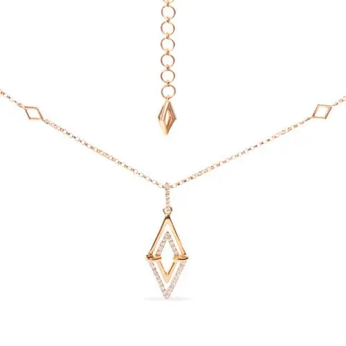 HAUS OF BRILLIANCE 14k Gold 0.24 Cttw Diamond Double Triangle Pendant Necklace - Yellow