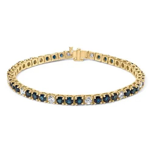 HAUS OF BRILLIANCE 18k Gold Diamond And Sapphire Bracelet - Yellow