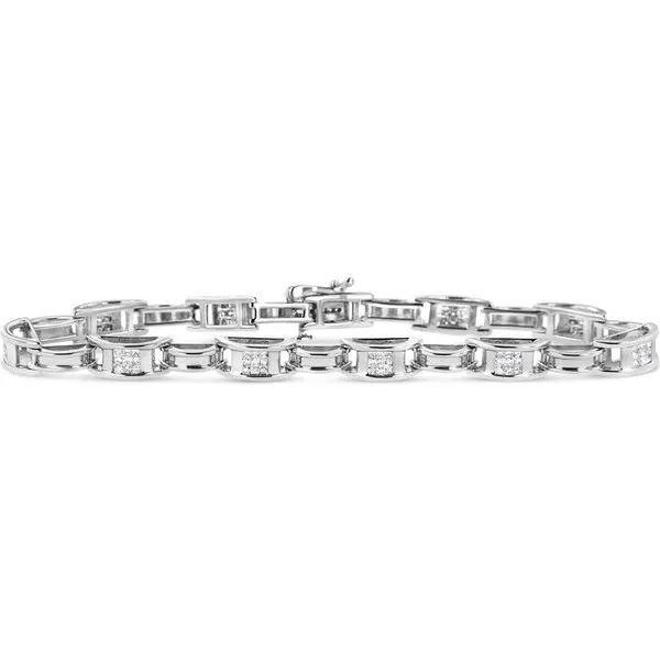 HAUS OF BRILLIANCE 14k Gold 1.0 Cttw Princess Diamond Tennis Bracelet - White