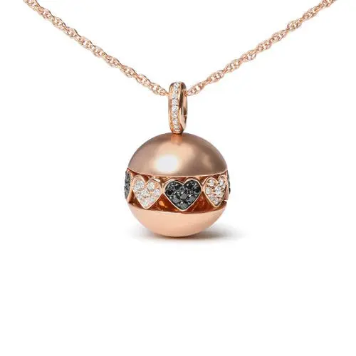 HAUS OF BRILLIANCE 18k Gold 3/8 Cttw Diamond Ball Pendant Necklace - Pink