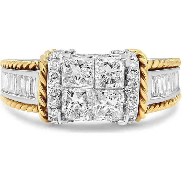 HAUS OF BRILLIANCE 14k White And Gold 1 1/2cttw Diamond Engagement Ring - Yellow