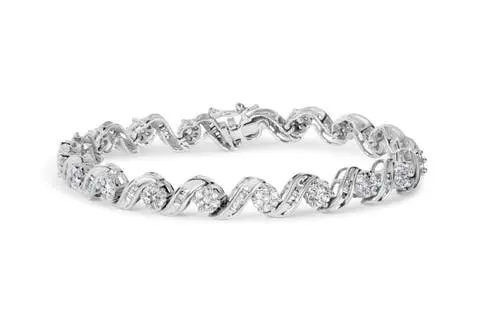 HAUS OF BRILLIANCE 14k Gold 2.00 Cttw Diamond Cluster And Link Bracelet - White