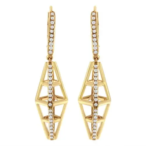 HAUS OF BRILLIANCE 14k Gold 5/8 Cttw Diamond Pillar Drop Earrings - Yellow