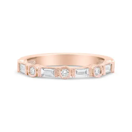 HAUS OF BRILLIANCE 14k Rose Gold 3/8 Cttw Diamond Band Ring - Pink