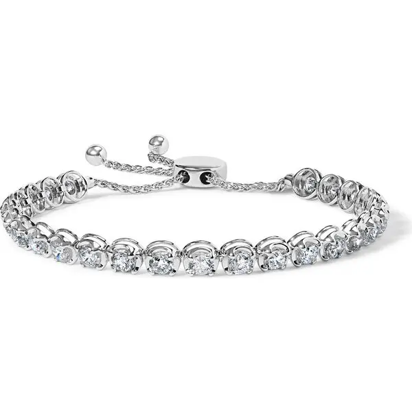 HAUS OF BRILLIANCE 14k Gold 6.00 Cttw Diamond Bolo Tennis Bracelet - White