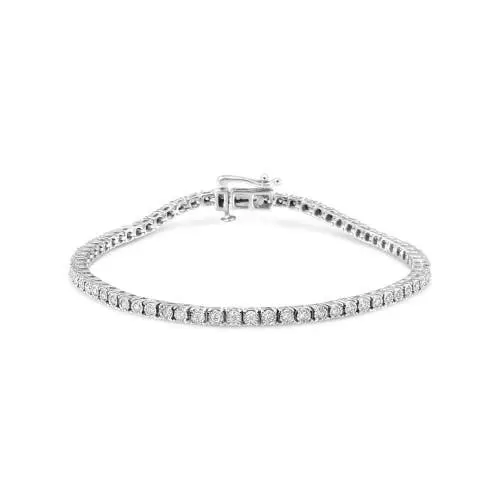 HAUS OF BRILLIANCE 14k Gold 1.0 Cttw Lab Grown Diamond Tennis Bracelet - White