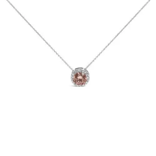 HAUS OF BRILLIANCE 14k Gold Lab Grown Diamond Halo Pendant Necklace - White