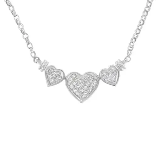 HAUS OF BRILLIANCE 14k Gold 1.0 Cttw Diamond Heart Pendant Necklace - White