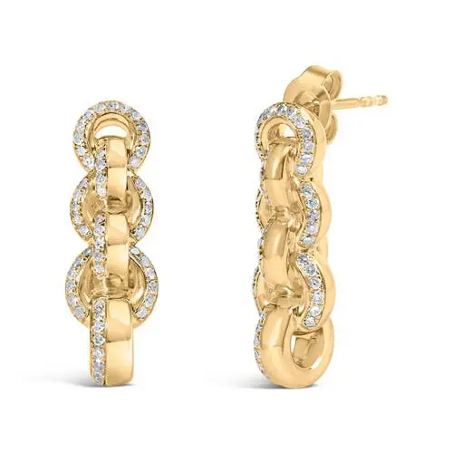 HAUS OF BRILLIANCE 14k Gold Plated .925 Silver 3/4 Cttw Diamond Earrings - Yellow