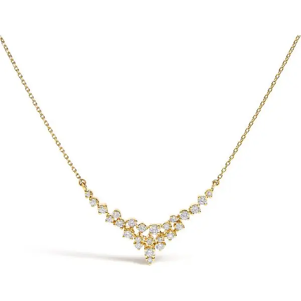 HAUS OF BRILLIANCE 14k Gold 1/2ctw Diamond "v" Necklace - Yellow
