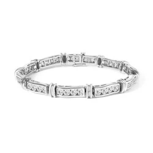 HAUS OF BRILLIANCE 14k Gold 6 3/4 Tdw Diamond Tennis Bracelet - White