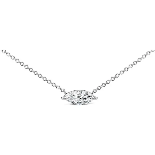 HAUS OF BRILLIANCE 14k Gold 1/2 Cttw Marquise Lab-grown Diamond Solitaire Pendant Necklace - White