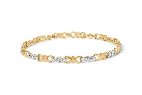 HAUS OF BRILLIANCE 10k Gold Diamond X-link Bracelet - Yellow