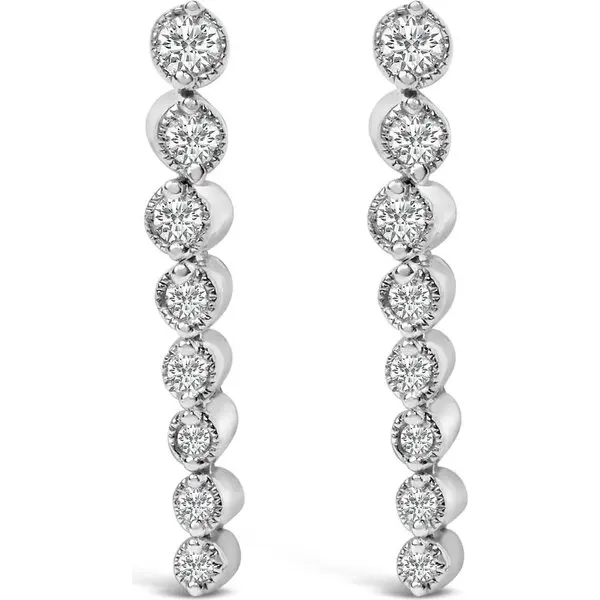 HAUS OF BRILLIANCE 925 Sterling Silver 1/4 Cttw Diamond Dangle Earrings - White