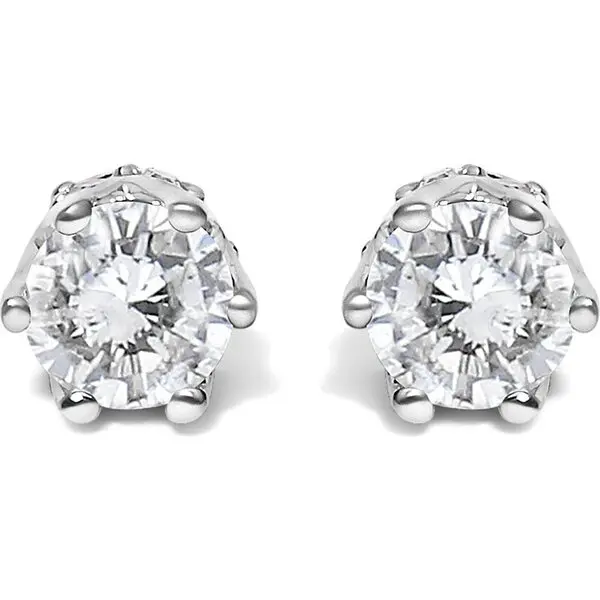 HAUS OF BRILLIANCE 14k Gold 1/2 Cttw Diamond Stud Earrings - White