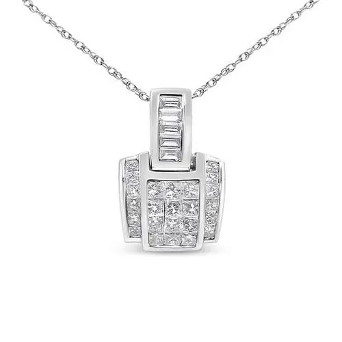 HAUS OF BRILLIANCE 10k Gold Diamond Solitaire Pendant Necklace - White