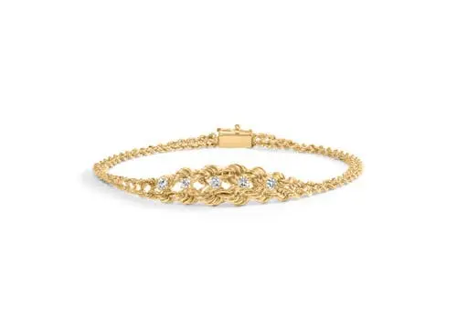 HAUS OF BRILLIANCE 10k Gold 0.25 Cttw Diamond Basket Weave Bracelet - Yellow