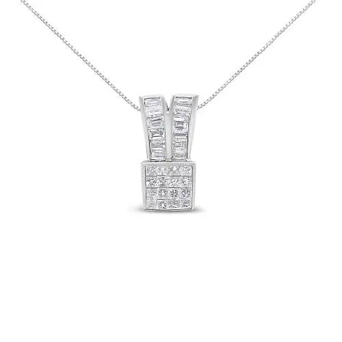 HAUS OF BRILLIANCE 14k Gold 1 5/8 Cttw Diamond Pendant Necklace - White