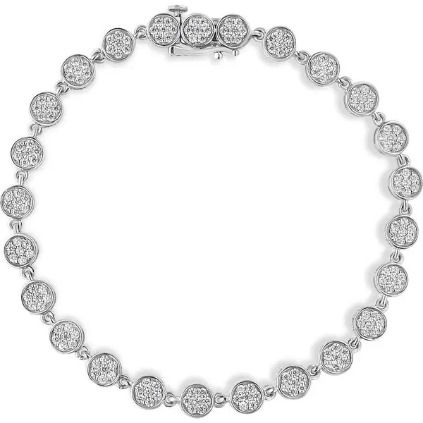 HAUS OF BRILLIANCE 925 Sterling Silver 2.0 Cttw Round Diamond Link Bracelet - White