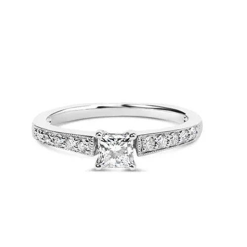 HAUS OF BRILLIANCE 14k Gold Diamond Engagement Ring - White