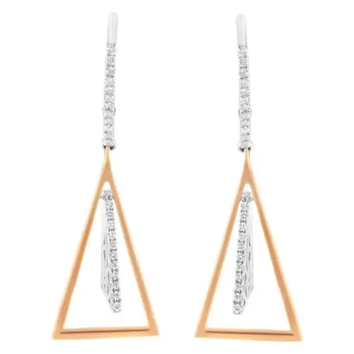 HAUS OF BRILLIANCE 14k Rose And Gold 3/8 Ct Diamond Dangle Earrings - White
