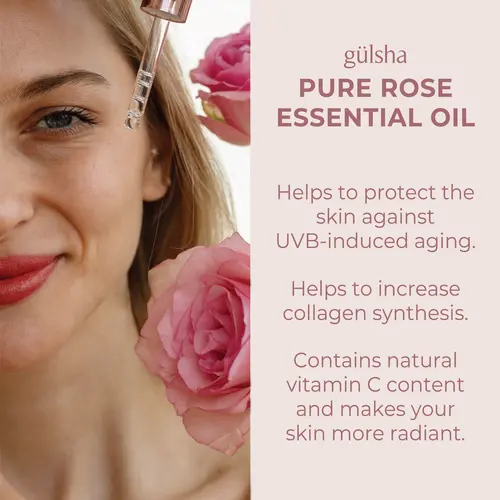 GULSHA 100% Pure Rose Essential Oil - None