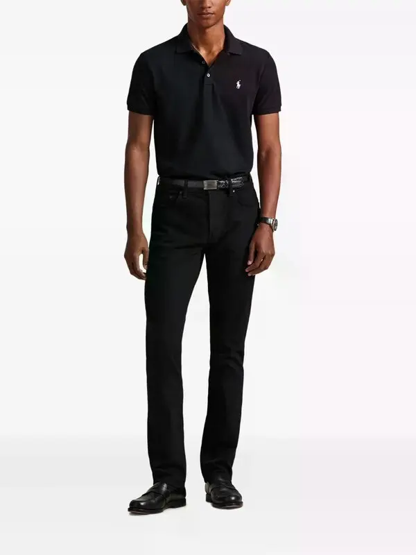 Polo Ralph Lauren Embroidered Logo Polo Shirt - Black