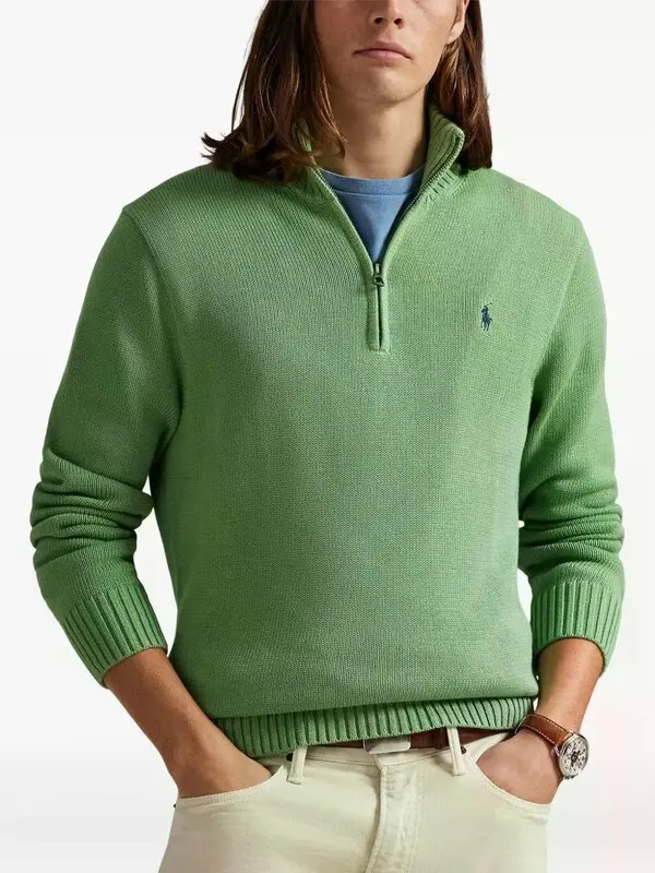 Polo Ralph Lauren Half-zip Cotton Sweater - Green